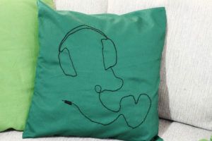 DIY headphone embroidered cushion. – Look what I made ...