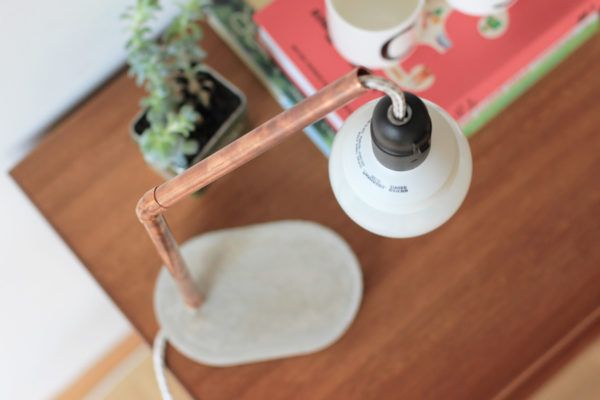 DIY copper concrete lamp