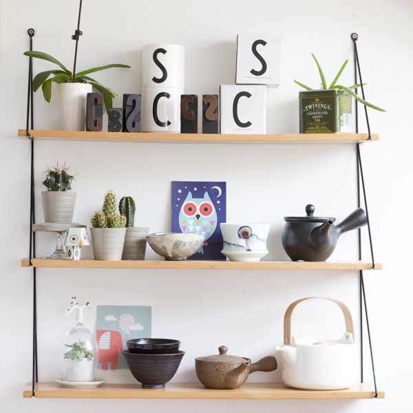 On display: string shelf home decoration