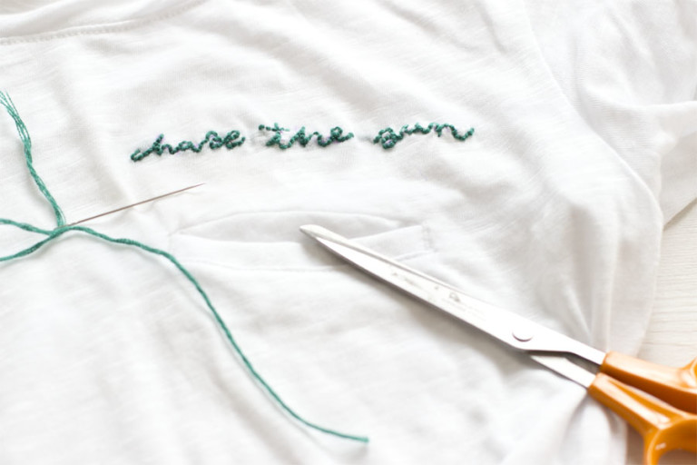 Embroidered T-shirt DIY | LOOK WHAT I MADE ...